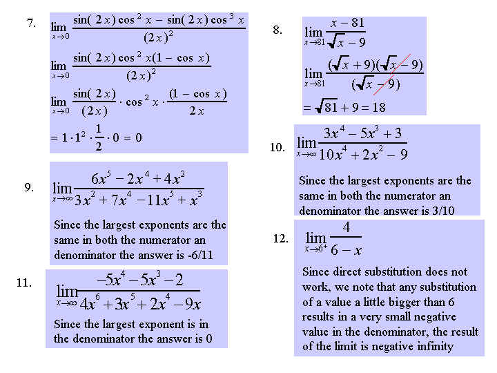 Limits Exam